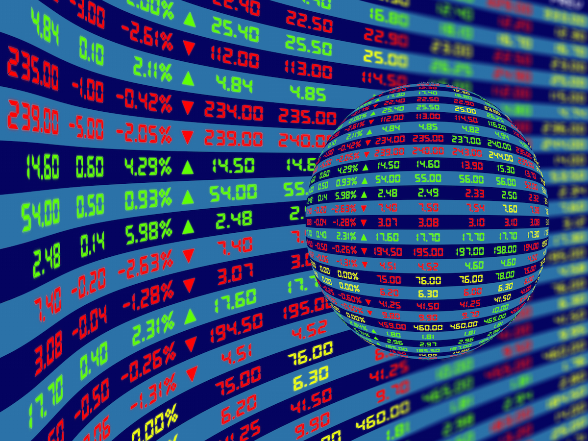 4 Enterprise Performance – Display of daily stock market with globe ...